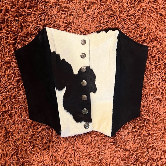 Tops | Rare Vintage 9s Y2k Cowhide Corset Top | Poshmark